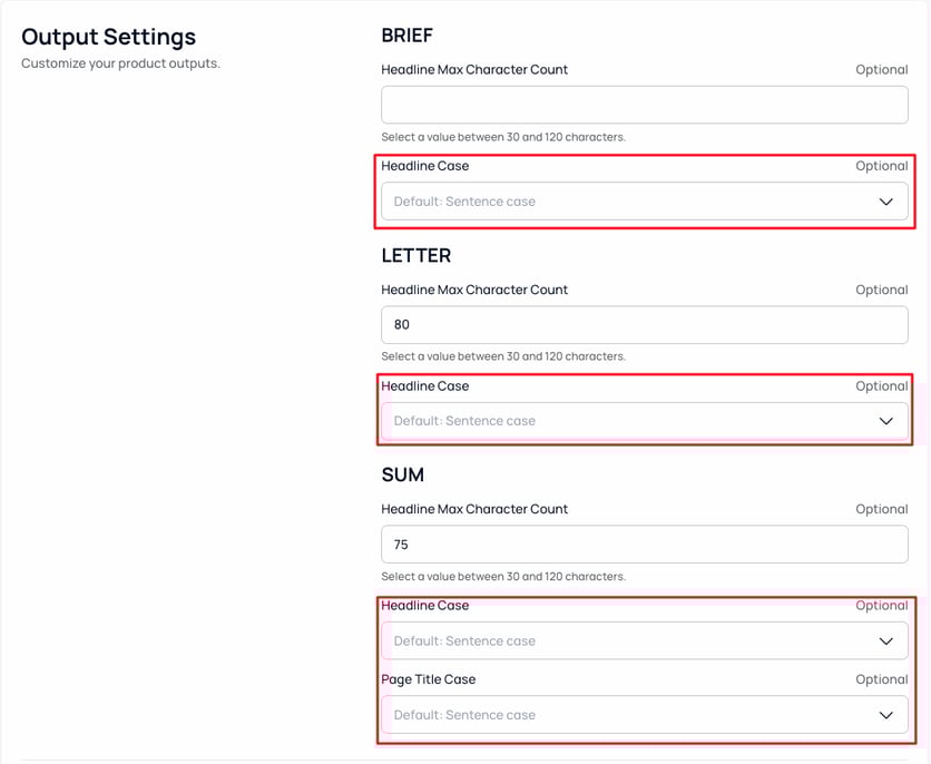 Setting Your Case Output Preferences - Dashbord